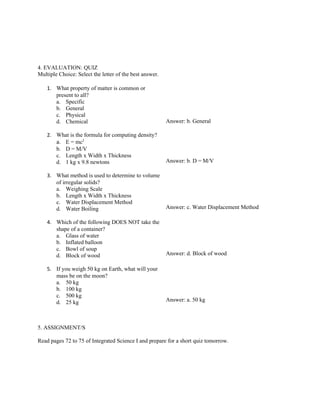 Detailed lesson plan science | DOC