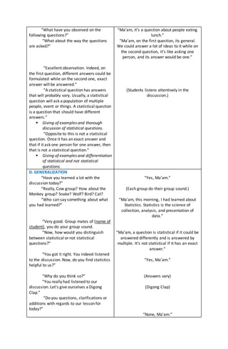Lesson plan about statistics math 7 | DOCX | Educational Assessment ...