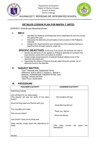 DETAILED LESSON PLAN FOR MAPEH 7 COT.docx