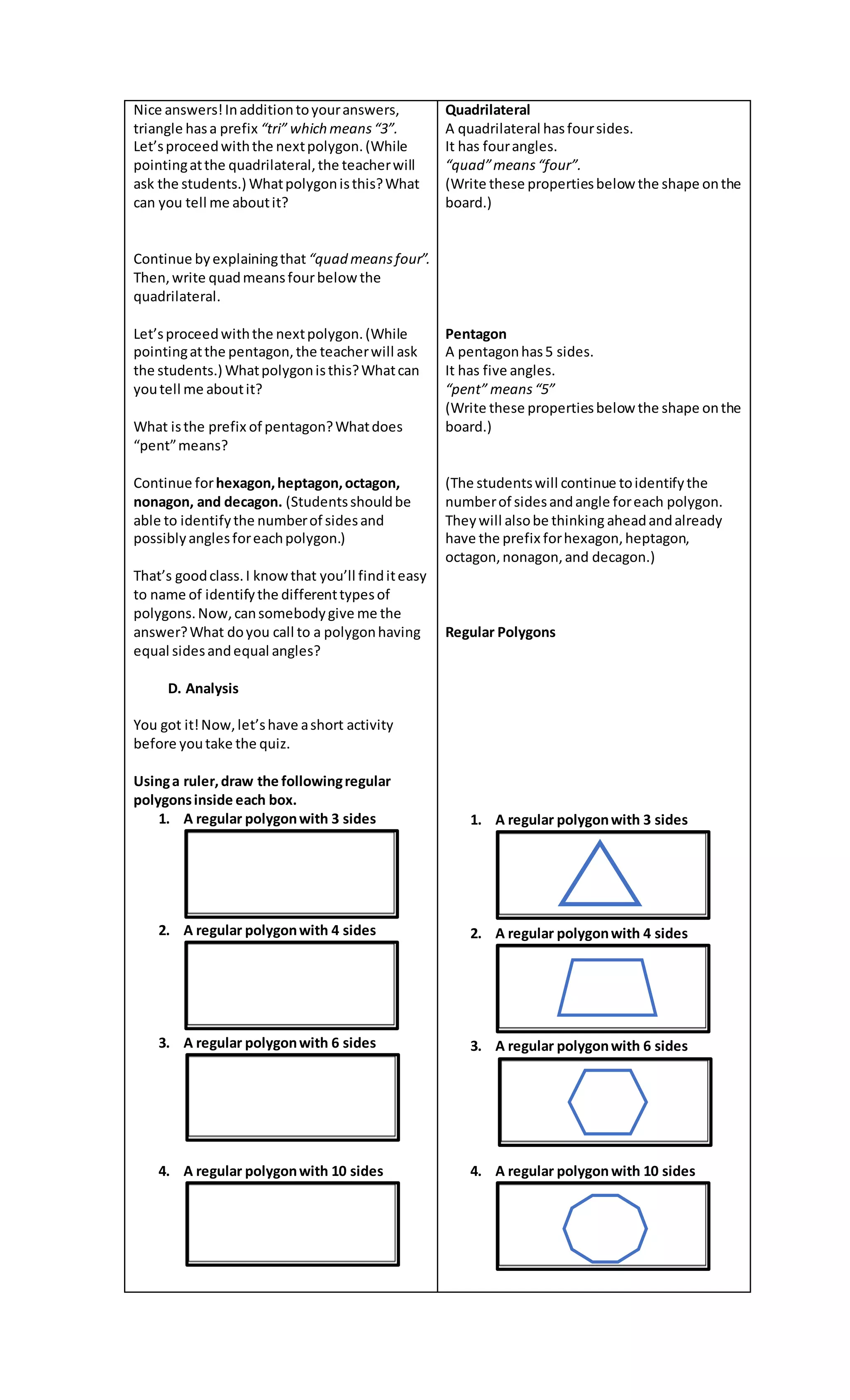 Detailed Lesson Plan for Mathematics 5 (Identifying Polygons) | DOCX