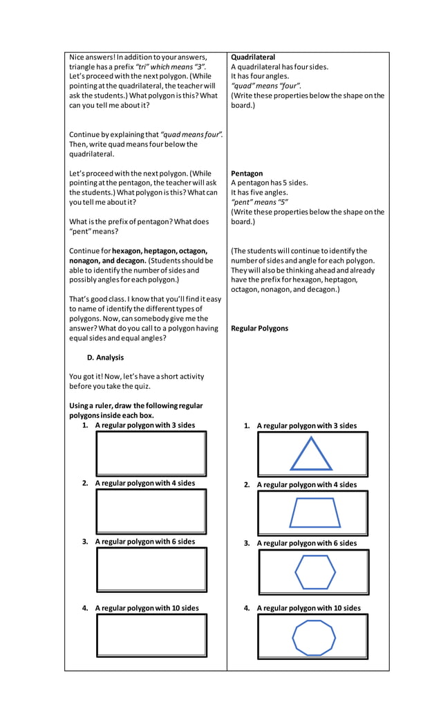 Detailed Lesson Plan for Mathematics 5 (Identifying Polygons) | DOCX
