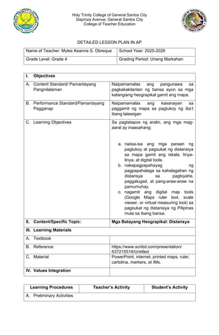 Detailed Lesson Plan in Araling Panlipunan Grade 4 | DOCX