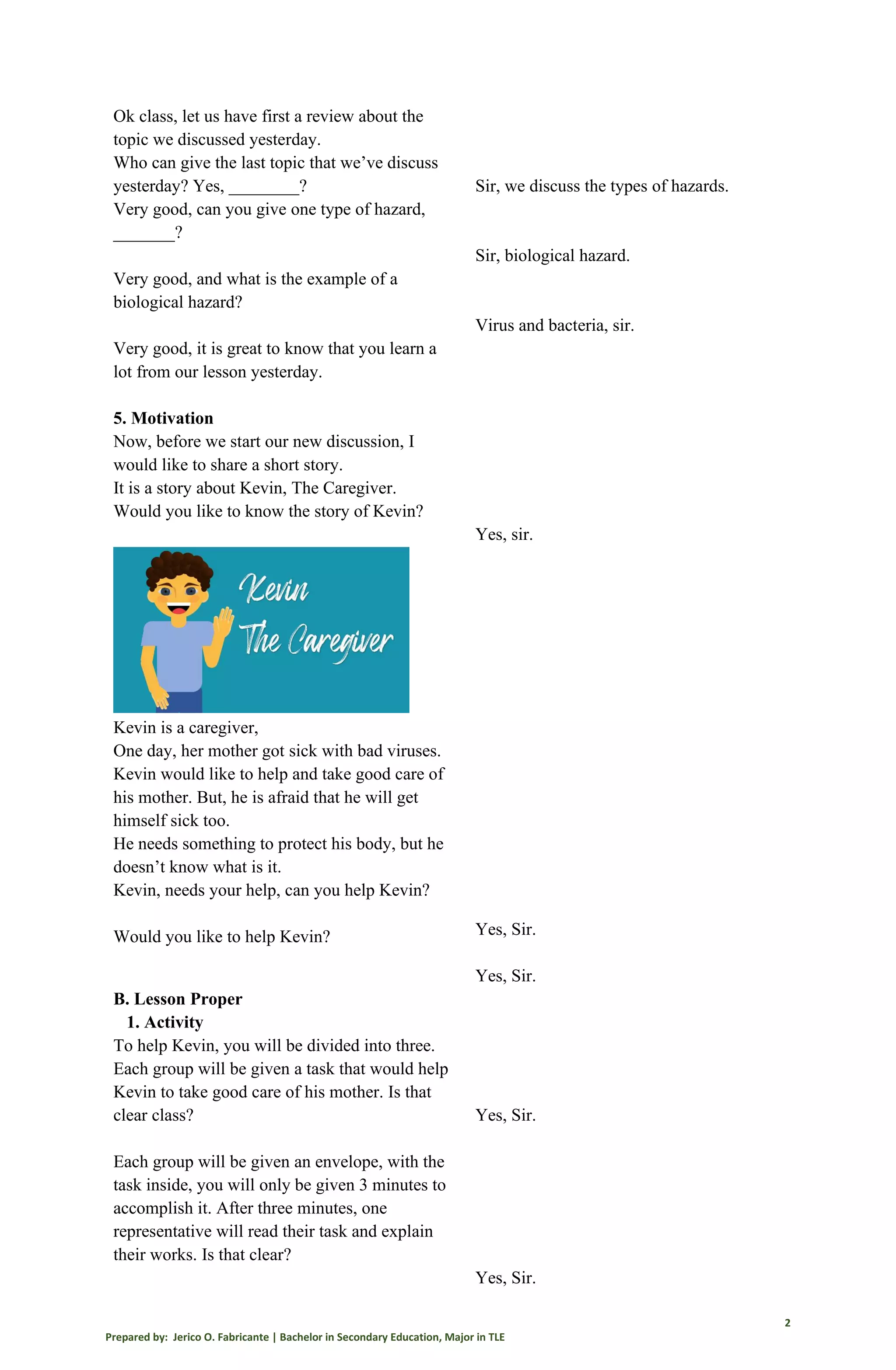 Detailed lesson plan in caregiving | PDF