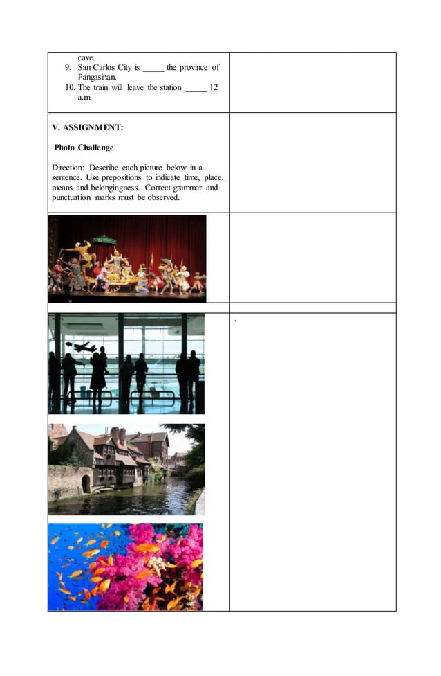 Detailed Lesson Plan in English 7 (Prepositions) | DOCX | Homework and ...