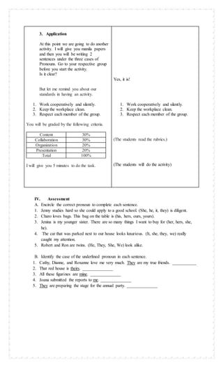 Detailed Lesson Plan in English for Grade 6 Cases of Pronouns | DOCX ...
