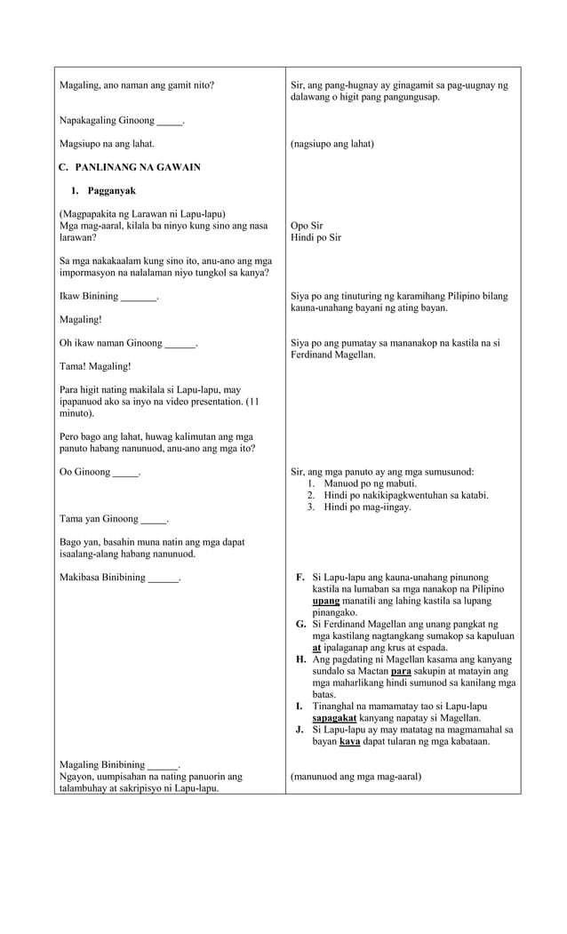 Detailed lesson plan in filipino | PDF