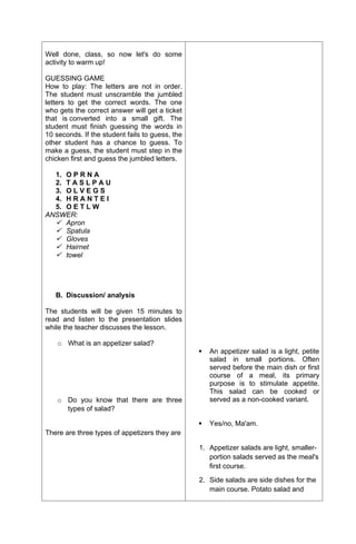 DETAILED LESSON PLAN IN HOME ECONOMICS 2 | DOCX