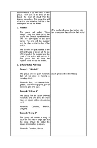Detailed lesson plan in Science III Basic Types of Clouds | DOCX
