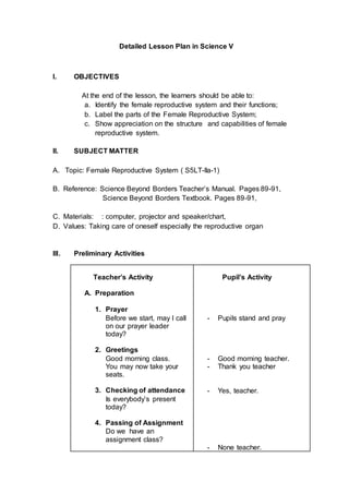 Detailed lesson plan in science v | PDF