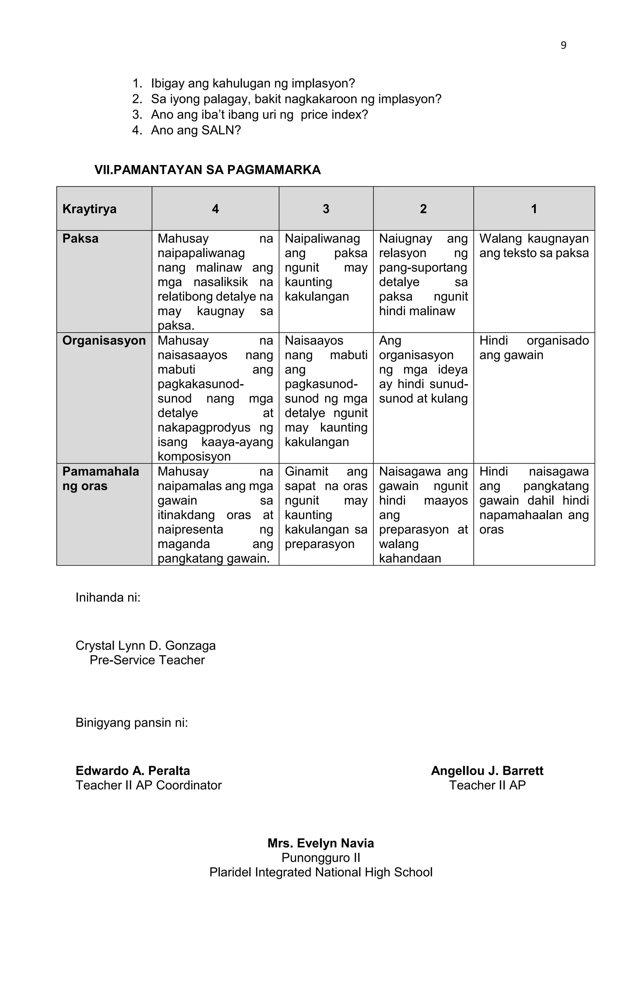 Detailed lesson plan ugnayan ng kita, pagkonsumo at pag iimpok | PDF