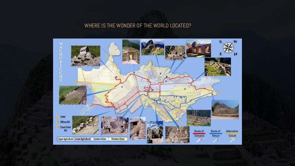 Detailed map of machu picchu