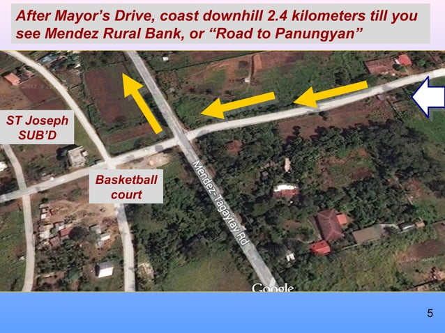 Detailed map to mendez conference center tagaytay with landmarks ppt | PPT