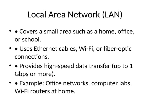 Detailed_Networking_Presentation, Types of Networking – LAN, MAN, WAN.pptx