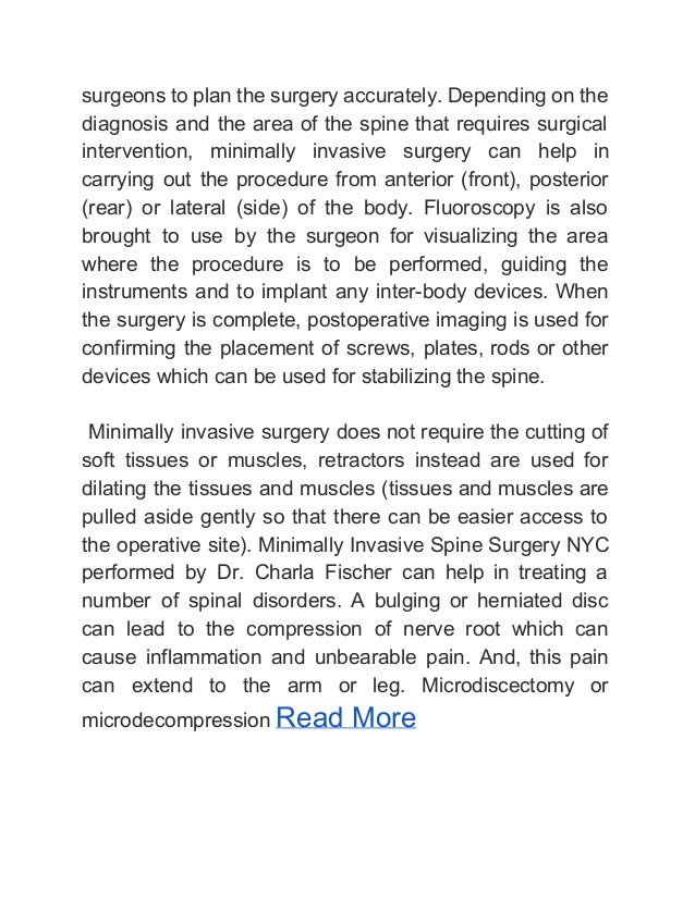 Detailed Note on Minimally Invasive Spine Surgery