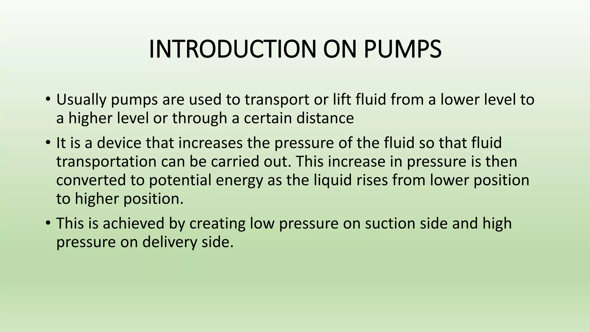 Detailed presentation on pumps | PPTX