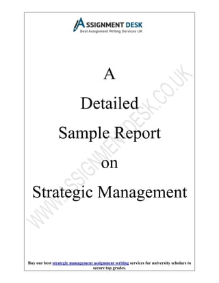 A Detailed Sample Report on Strategic Management | PDF
