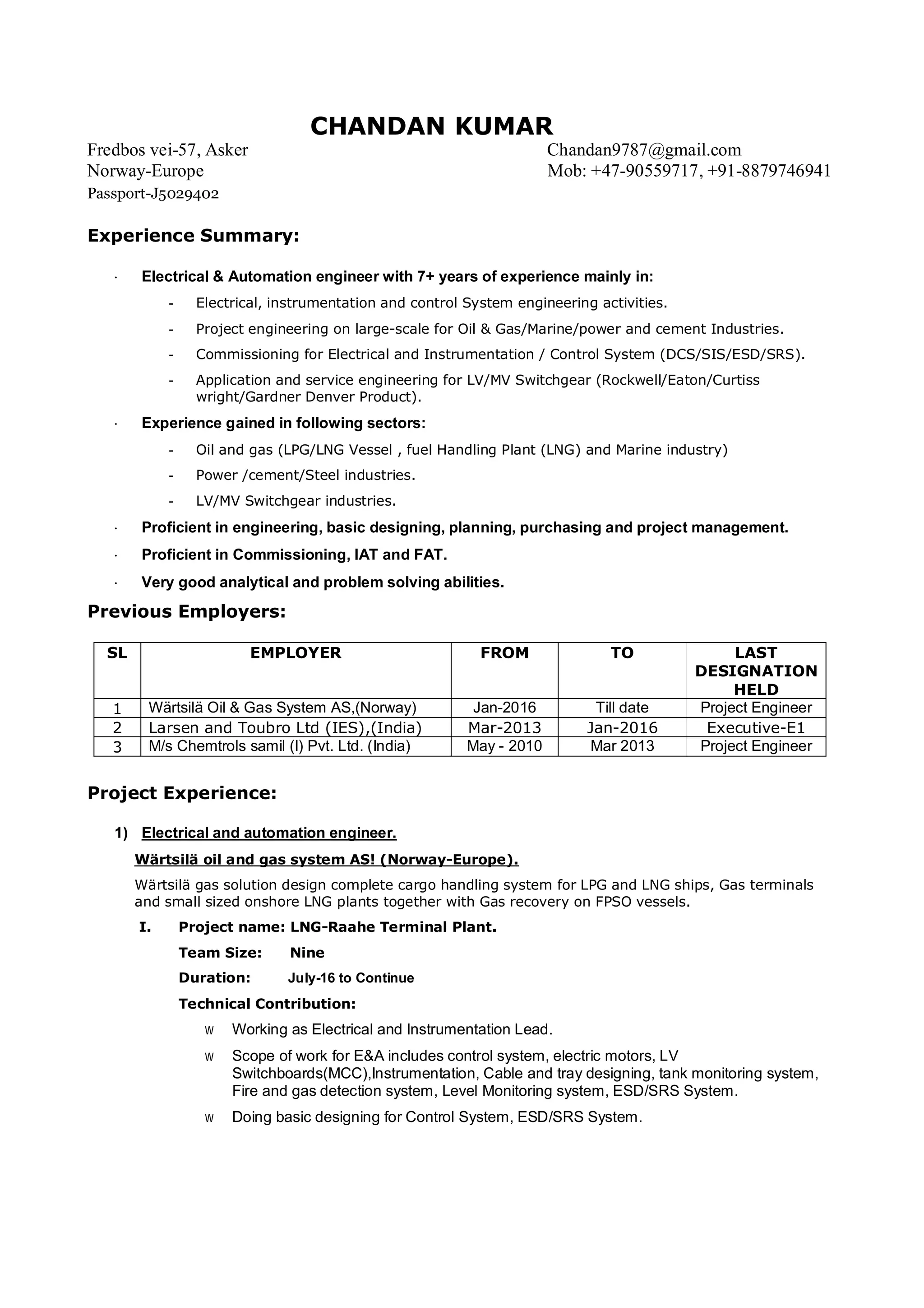 Detailed resume | PDF