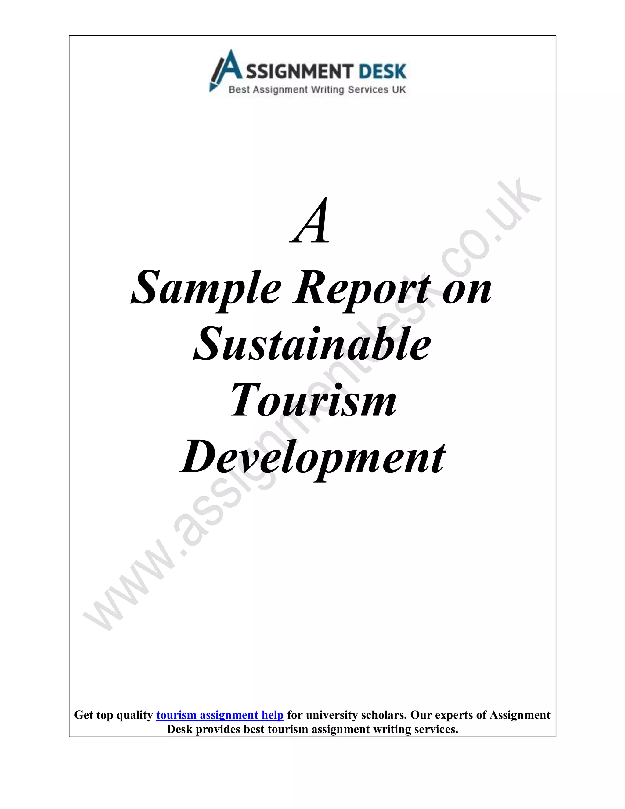 Detailed Sample Report on Sustainable Tourism Development | PDF