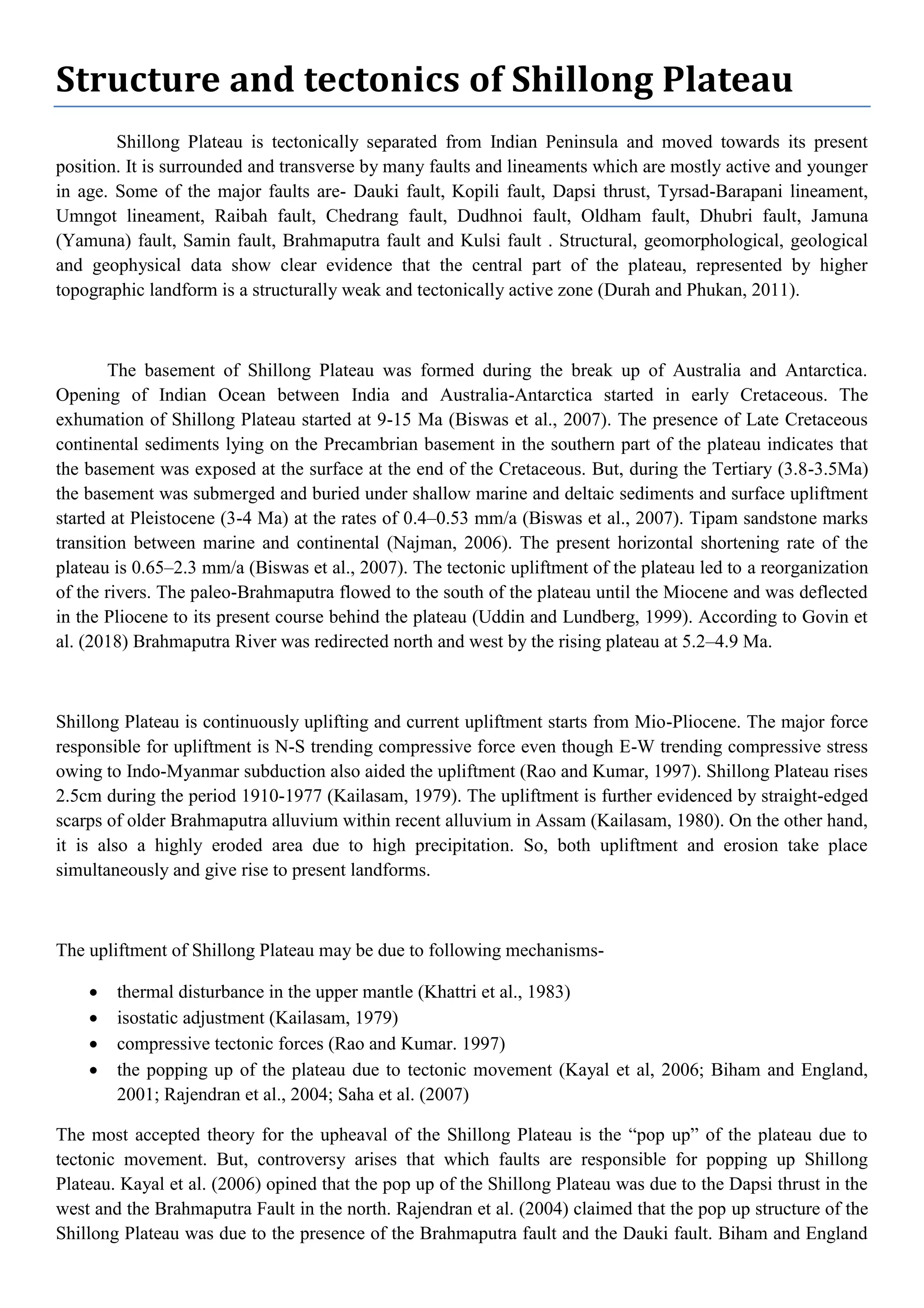 Detailed stratigraphic succession of meghalaya | PDF