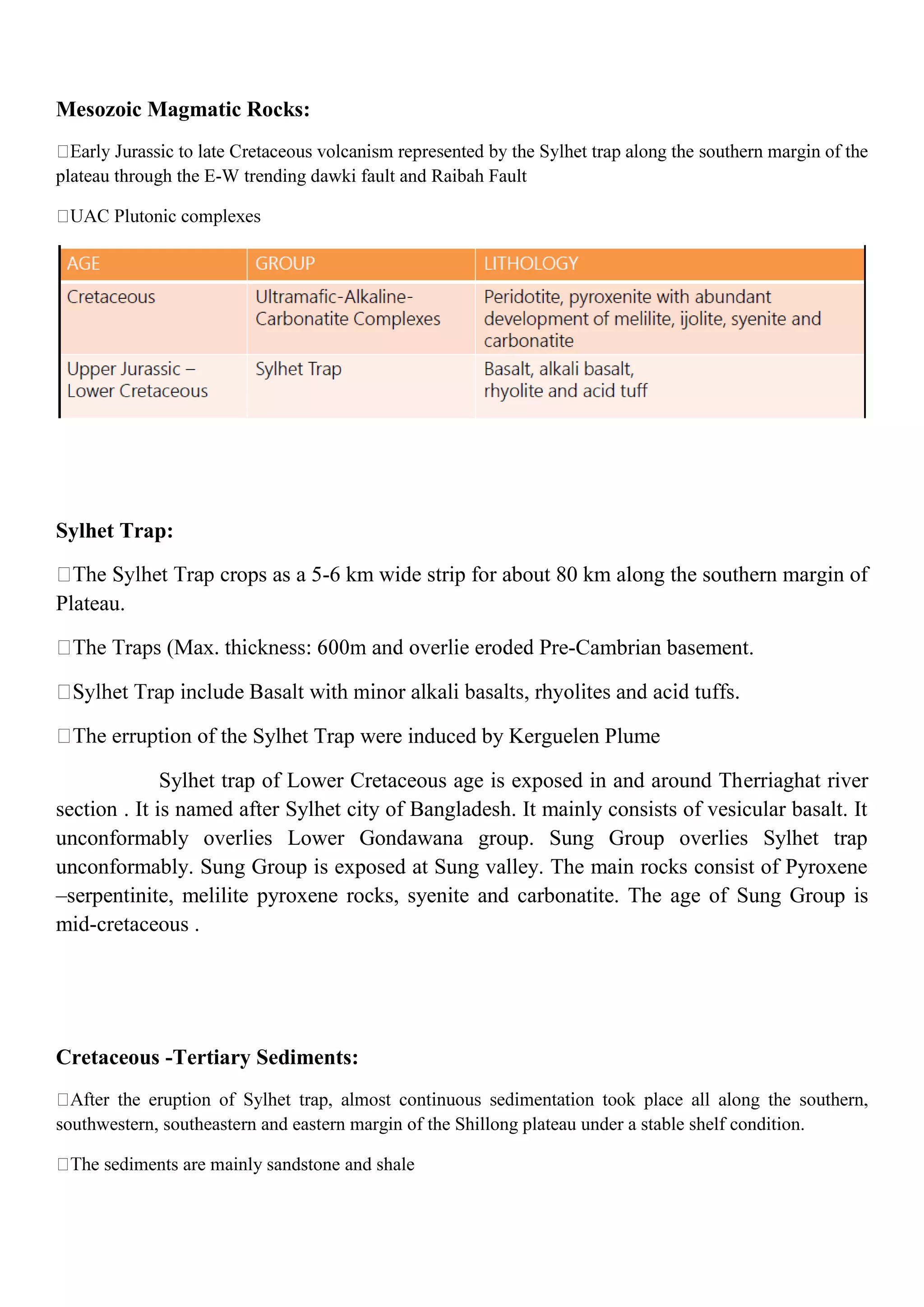 Detailed stratigraphic succession of meghalaya | PDF