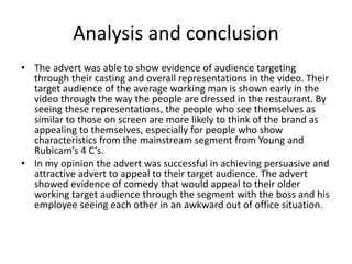 Detailed textual analysis: Subway "The moment of decision" Target ...