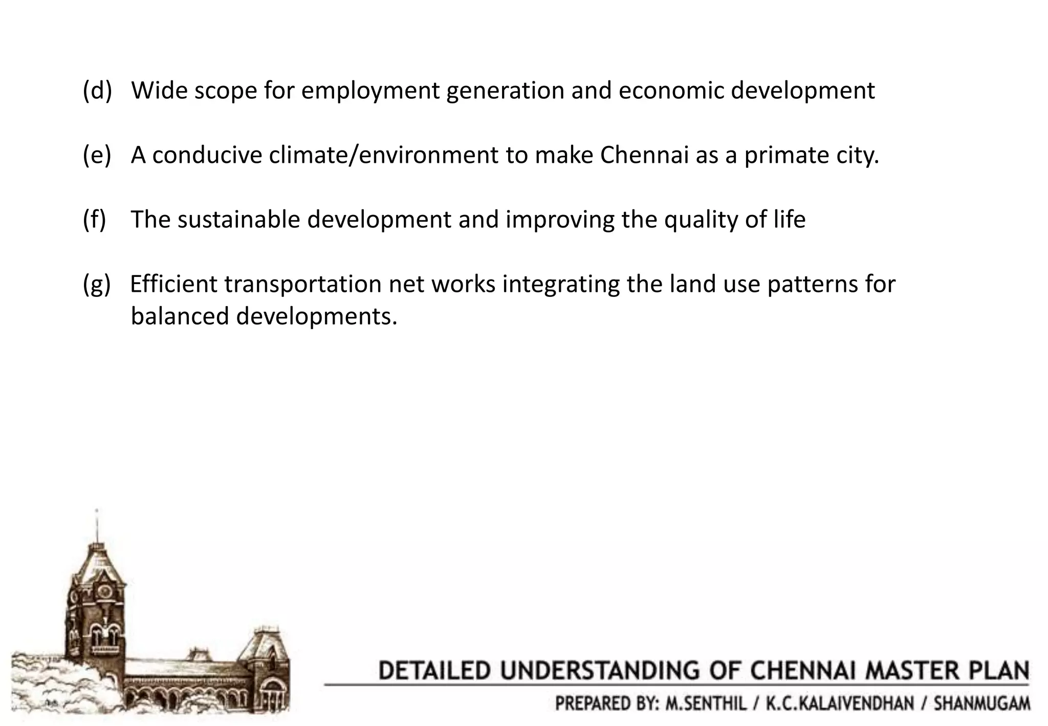 Detailed understanding of the Chennai Master Plan | PPTX