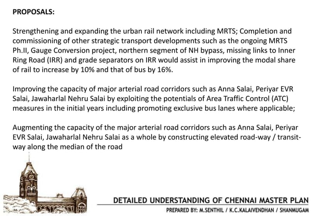 Detailed understanding of the Chennai Master Plan | PPTX | Civil ...