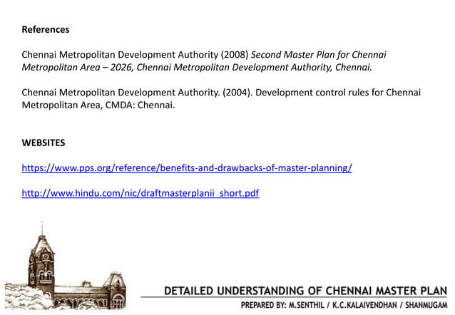 Detailed understanding of the Chennai Master Plan | PPTX | Civil ...