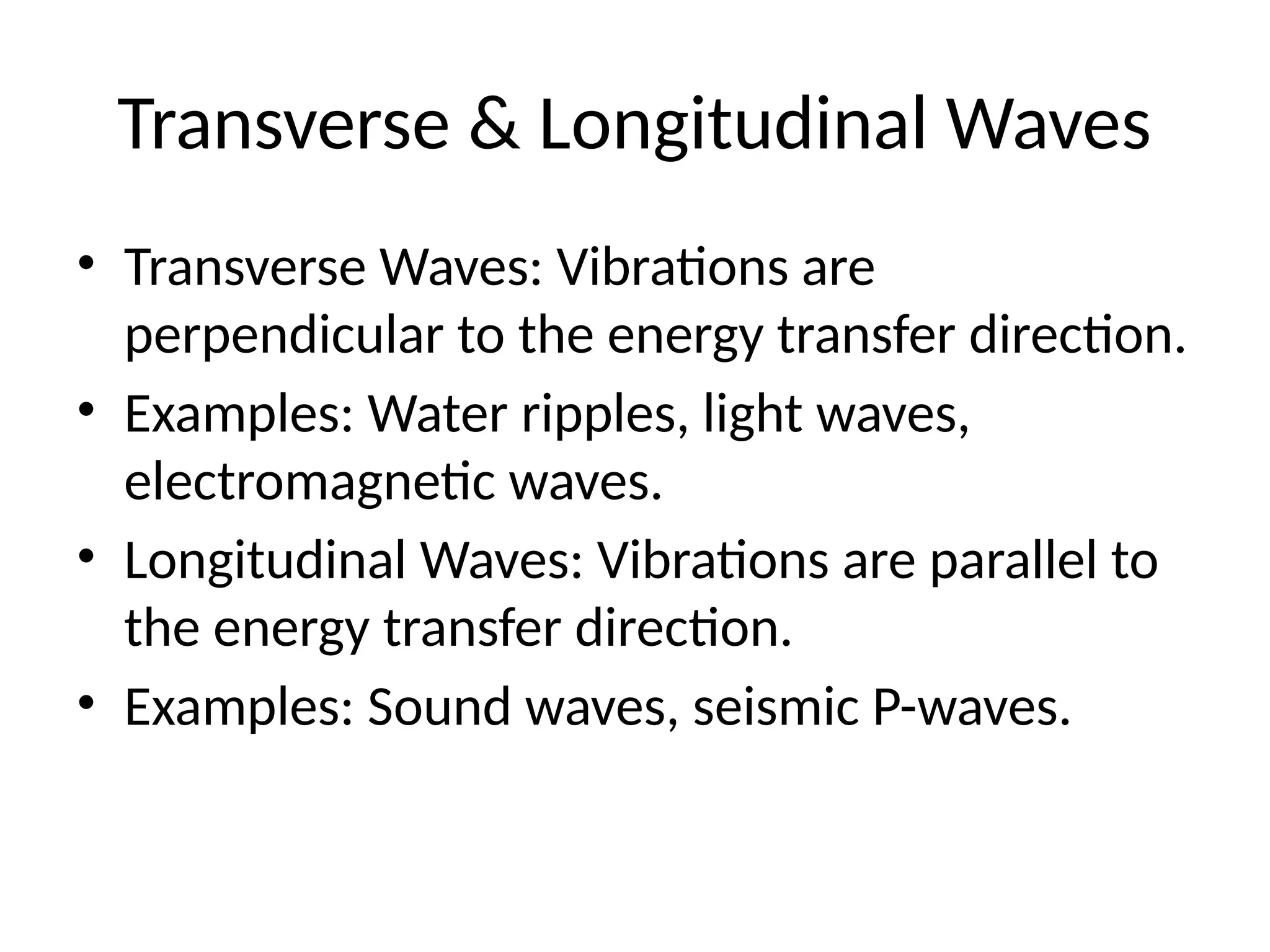 waves in physics types, and definition.. | PPT