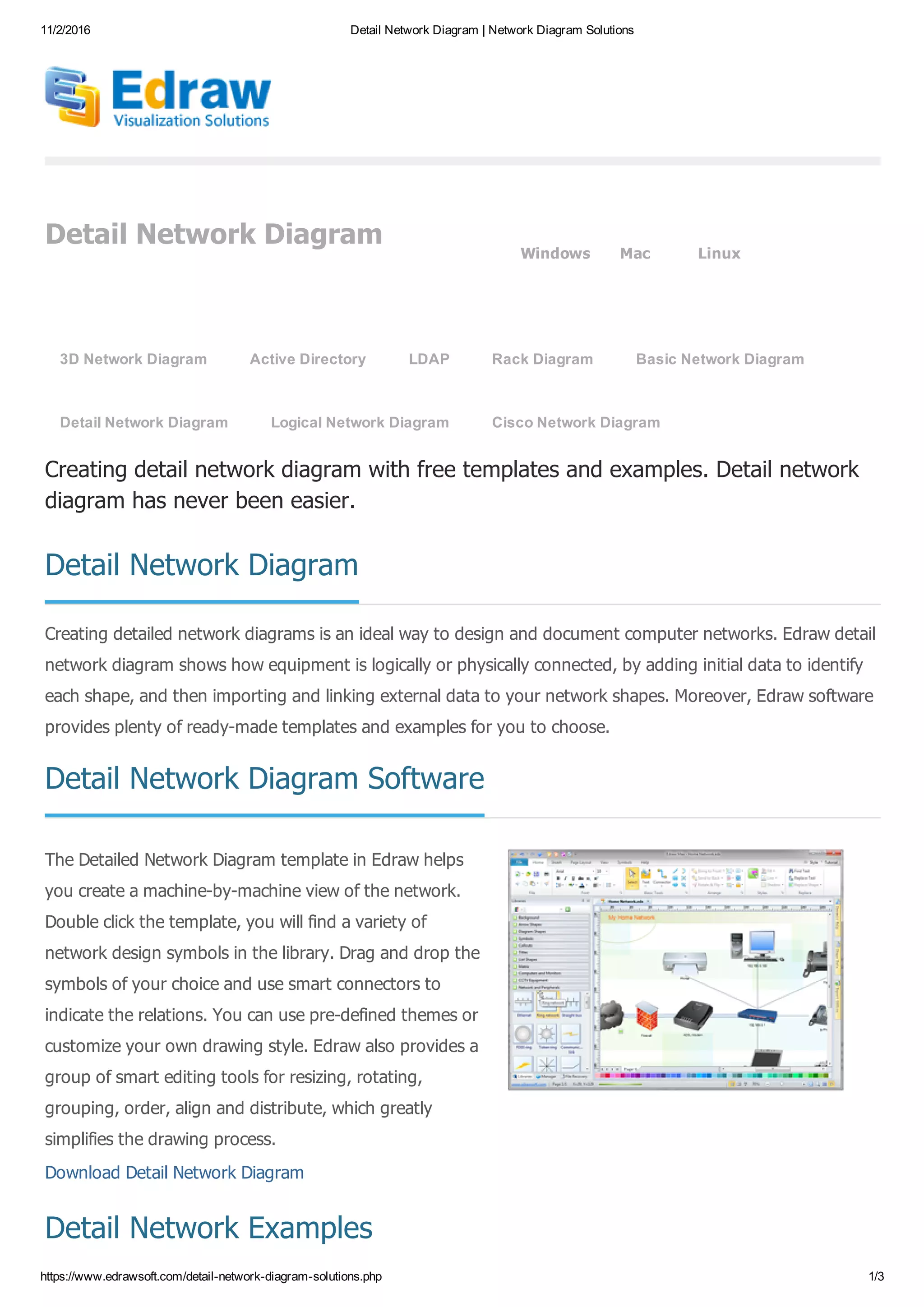 Detail network diagram network diagram solutions | PDF