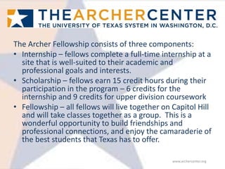 The Bill Archer Fellowship Program | PPT
