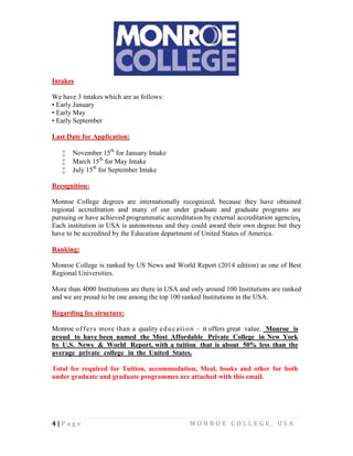 Monroe college Details | PDF | College Education | Education