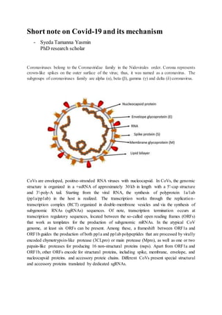 short note on Covid-19 | PDF