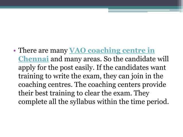 Details about vao exam | PPT