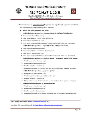 SU Toast Toastmasters' Details in Meeting Roles | DOCX