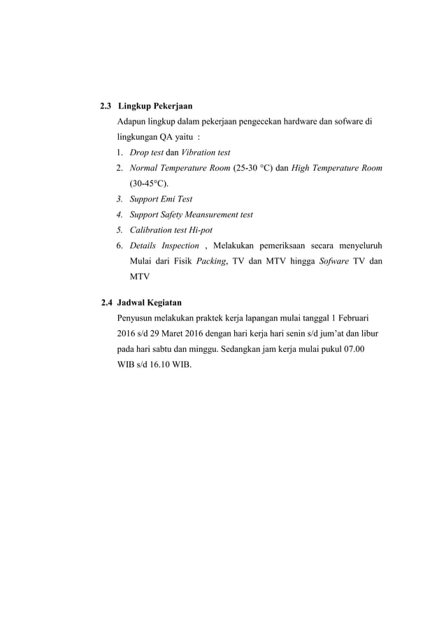 Laporan PRAKERIN | PDF