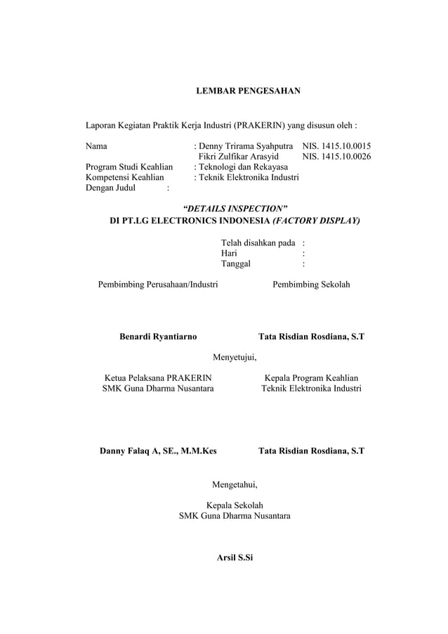 Laporan PRAKERIN | PDF