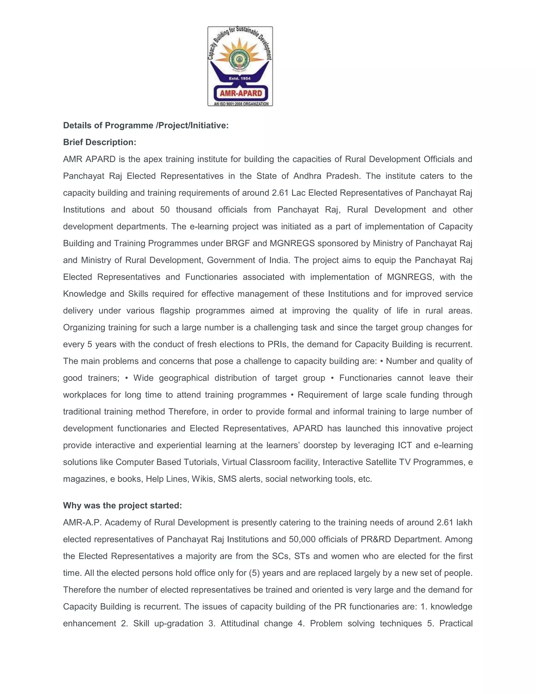 e-learning Project-APARD | DOCX