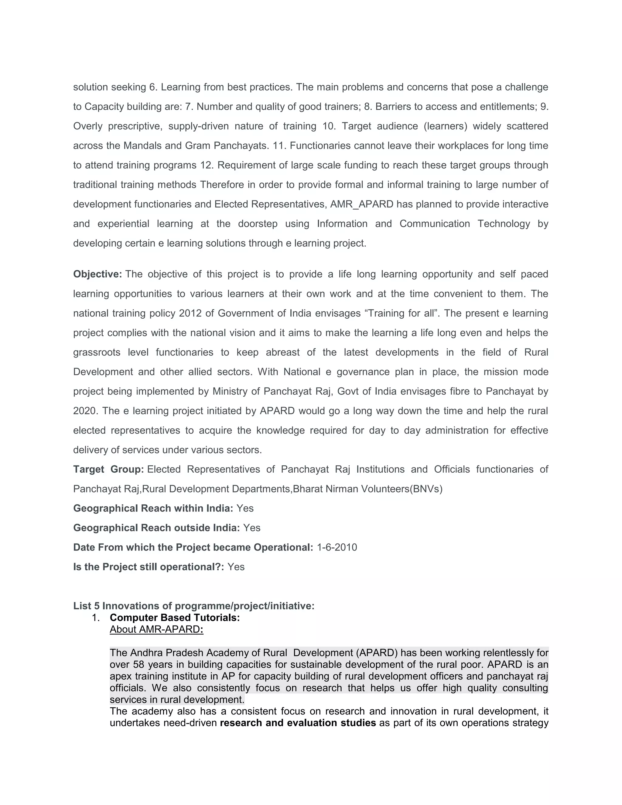 e-learning Project-APARD | DOCX