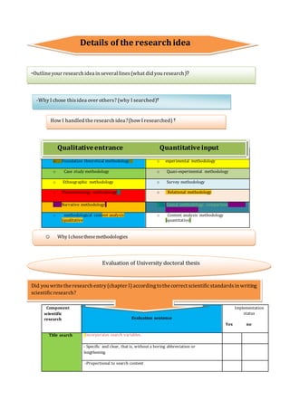 Details of the research idea | PDF