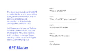 GPT Blaster: True Chat GPT Website Content Publisher | PPT