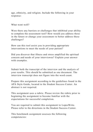 DetailsThis assignment requires you to interview one person | DOCX ...