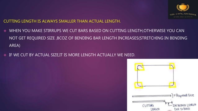 HOW TO CALCULATE STIRRUP CUTTING LENGTH | PPTX | Physics | Science