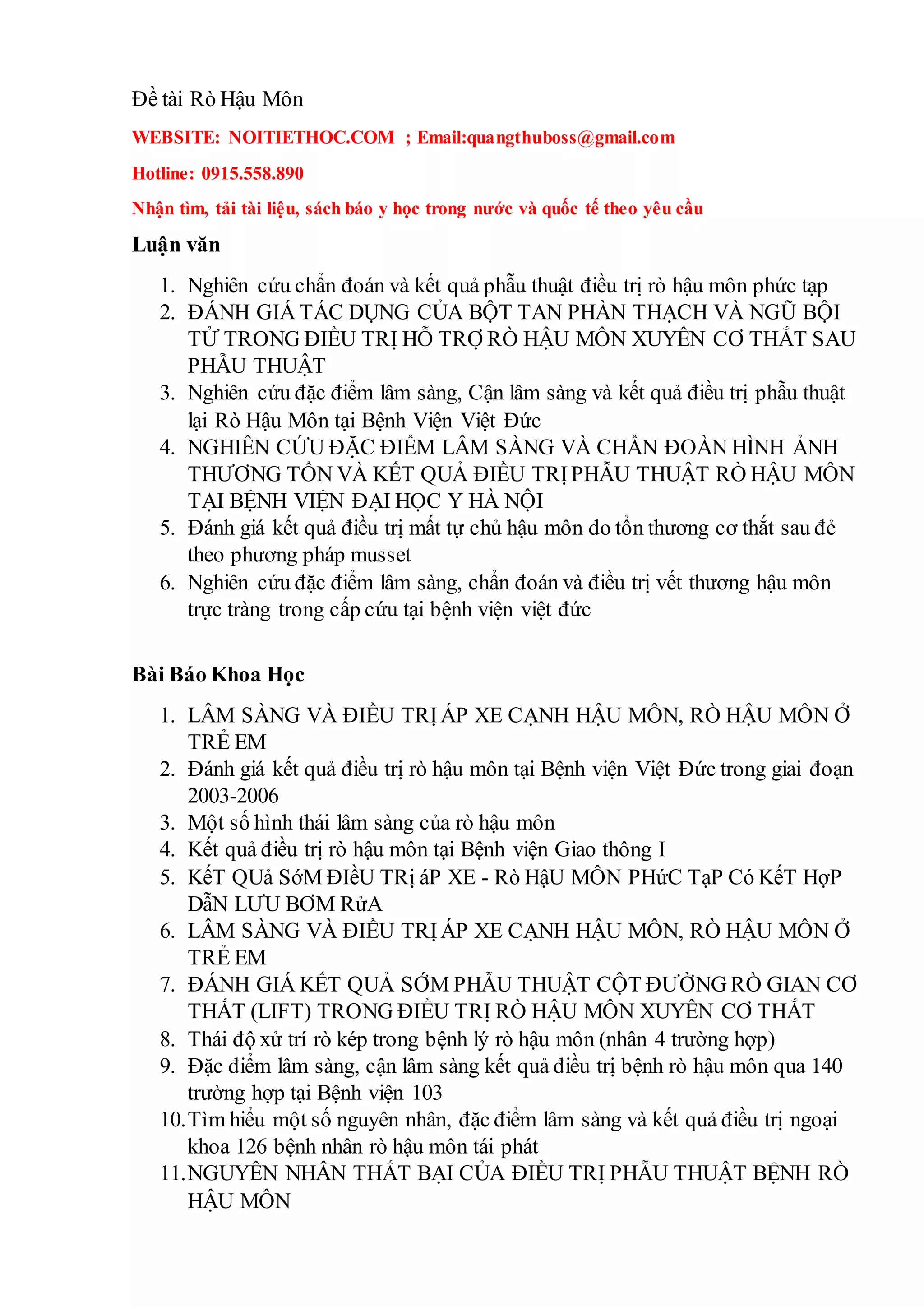 Đề Tài Rò Hậu Môn | DOCX