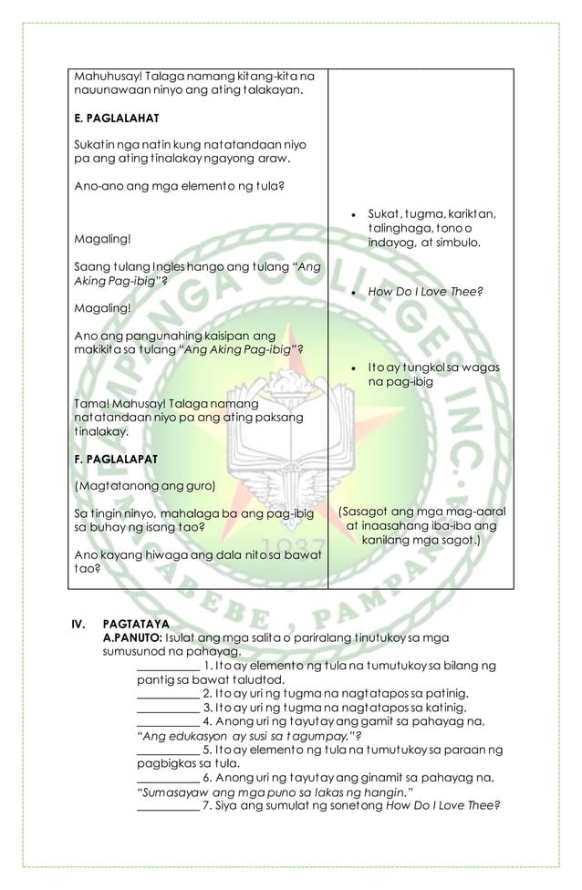 Detalyadong Banghay aralin sa Filipino 10 | PDF