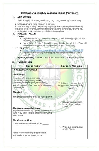 Detalyadong Banghay aralin sa Filipino 10 | PDF