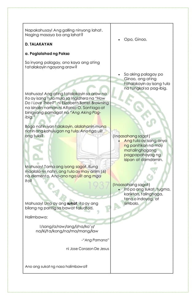 Detalyadong Banghay aralin sa Filipino 10 | PDF