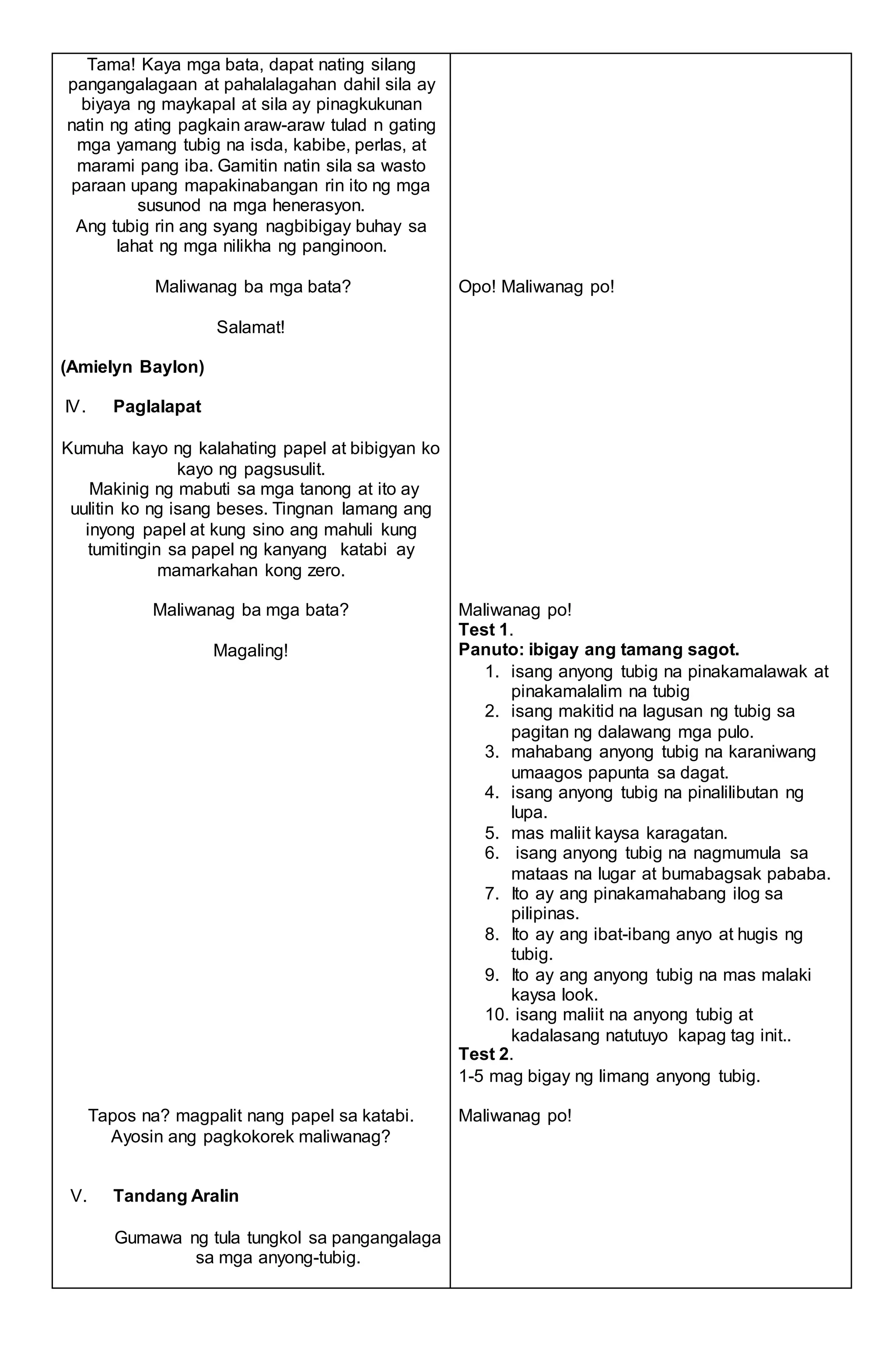 Detalyadong banghay Aralin sa Hekasi 3 | DOCX