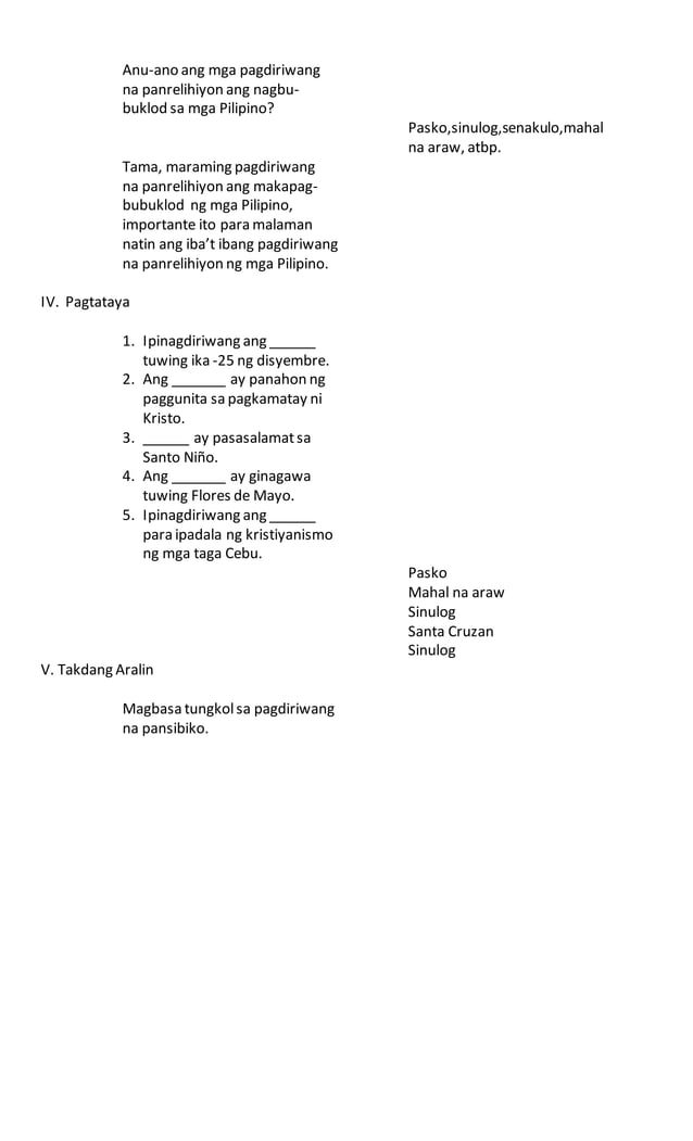 Detalyadong banghay aralin | DOCX