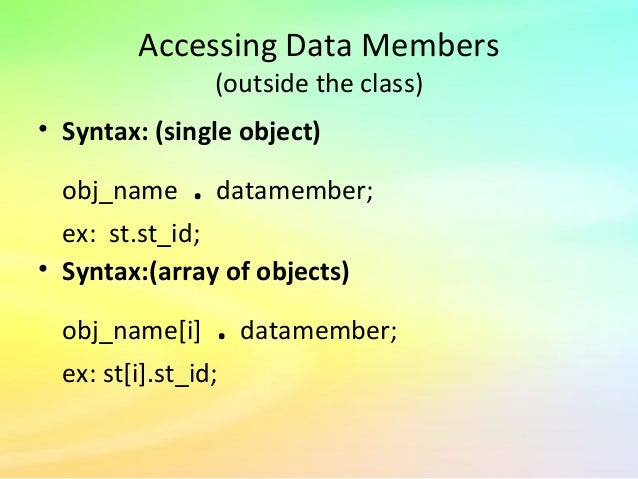 Data members and member functions